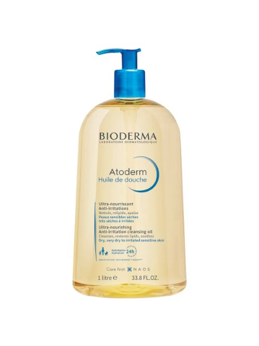 Bioderma Atoderm масло для душа ультрапитательное восстанавливающее для сухой чувствительной и атопичной кожи 1000 мл