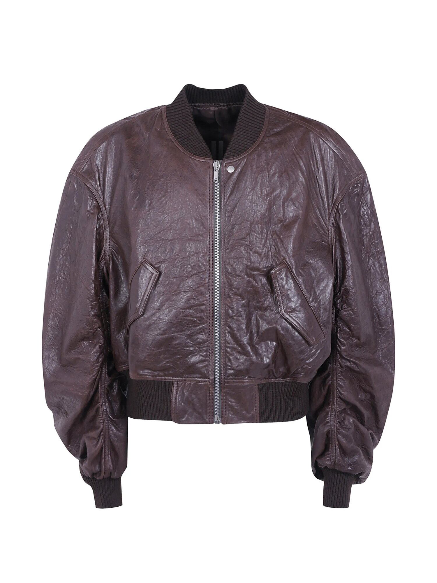 Куртка Crinkled leather bomber jacket