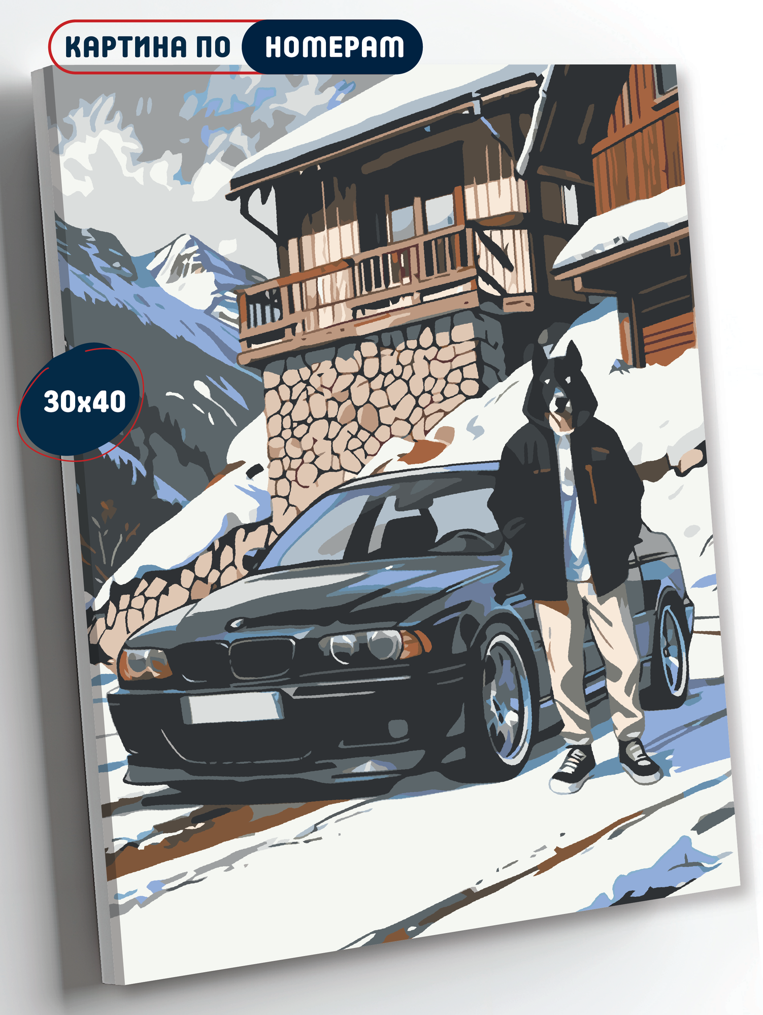 Картина по номерам "BMW E39 №4", Холст на подрамнике 30х40