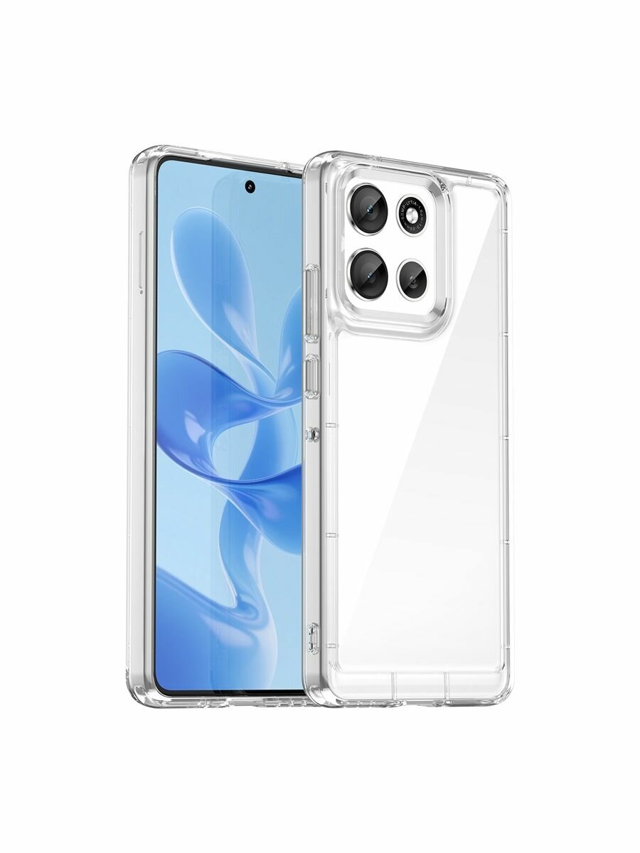 Чехол Для Motorola Moto G100 Pro Прозрачный Акрил+TPU Мягкий Бордюр Защитный, прозрачный, прозрачный защитная накладка акриловый кейс мягкий бампер