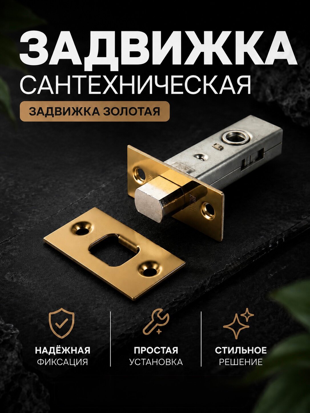 Задвижка сантехническая BUSSARE L7-45 S.GOLD | золото, двусторонний