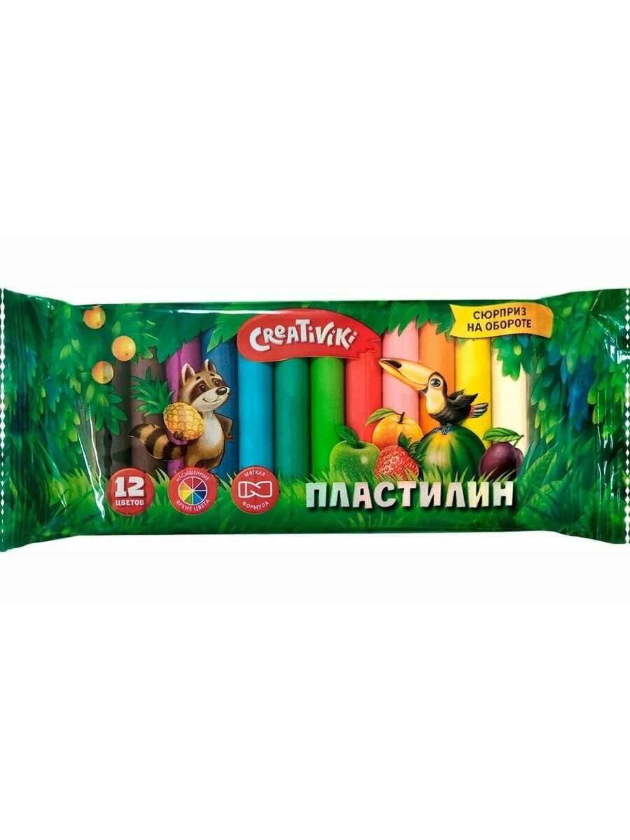 Пластилин Creativiki, 12 цветов, 120 г