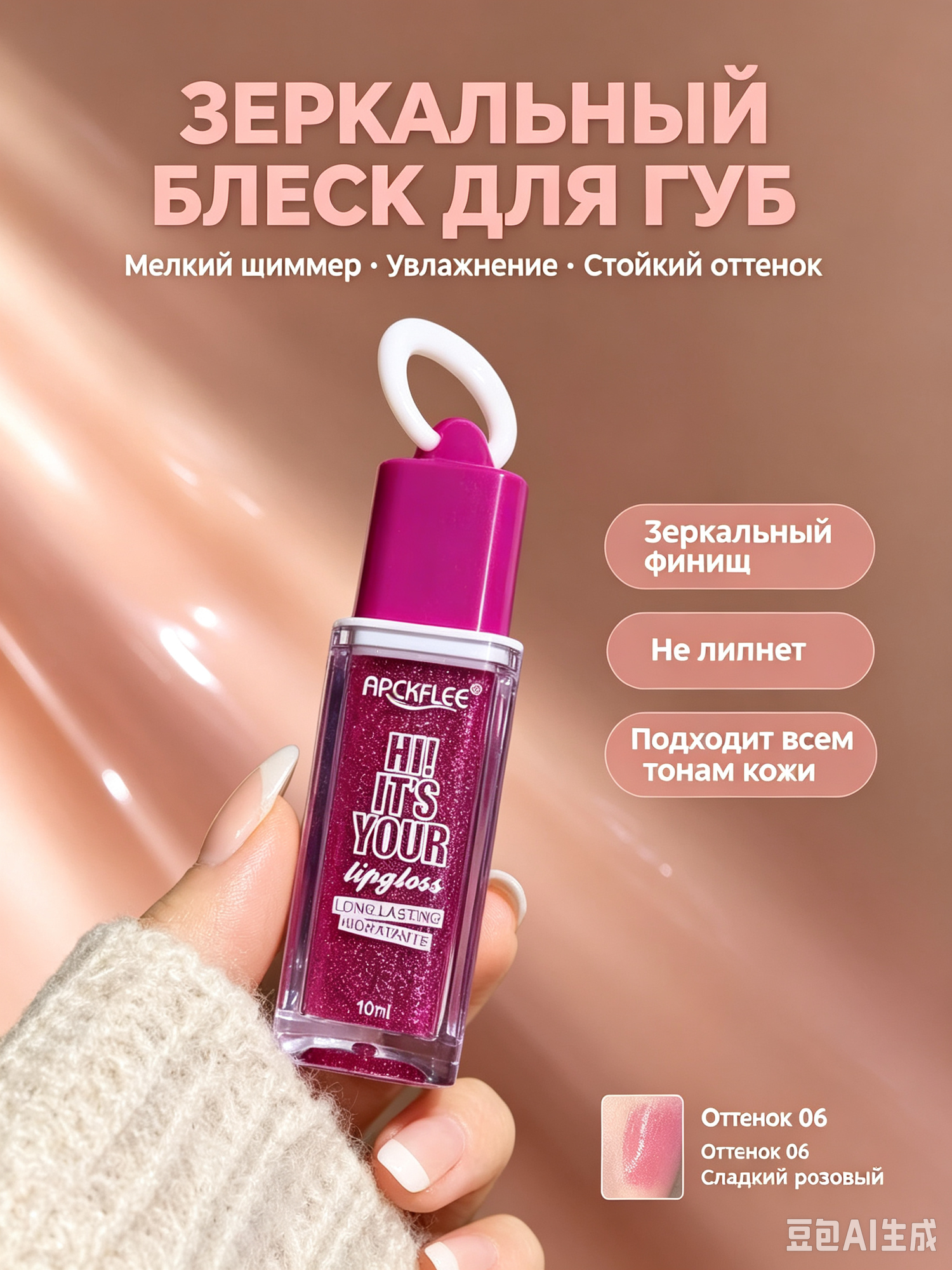 Funky Monkey Тинт для губ глянцевый стойкий Lasting Kiss, AY013-06