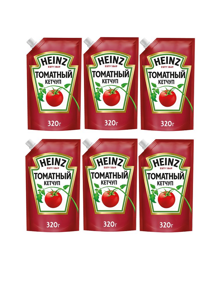 Heinz Кетчуп Томатный, 320 гр, 6 шт