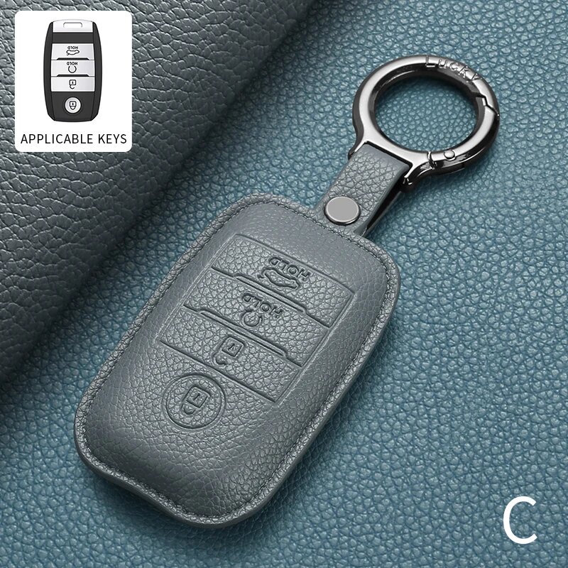 Кожаный чехол для автомобильного ключа Kia K2, K3, K4, K5, Rio, Picanto, Soul, Sorento, Ski, C2