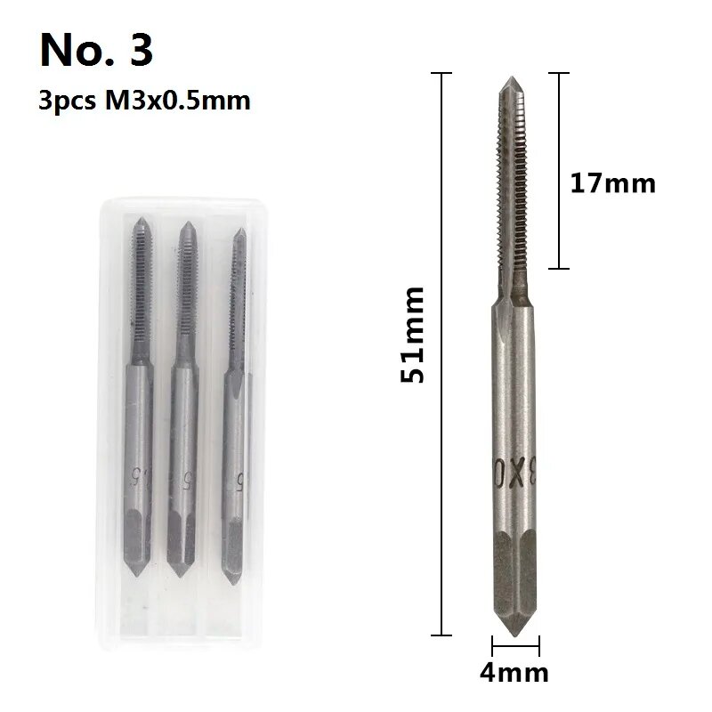 Набор метчиков XCAN 3 шт. M2-M24 HSS 3pcs M3x0.5