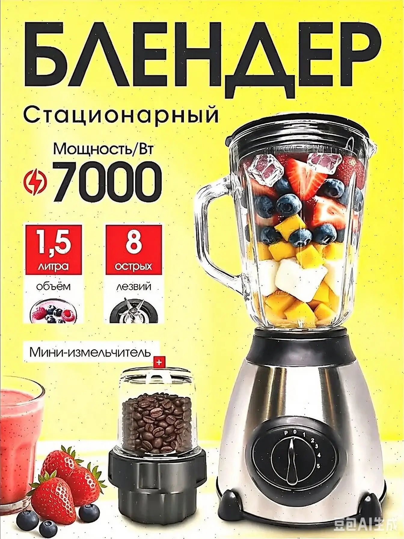 Стационарный блендер 019f2acdd3767215ba504df9e82a623f, хром