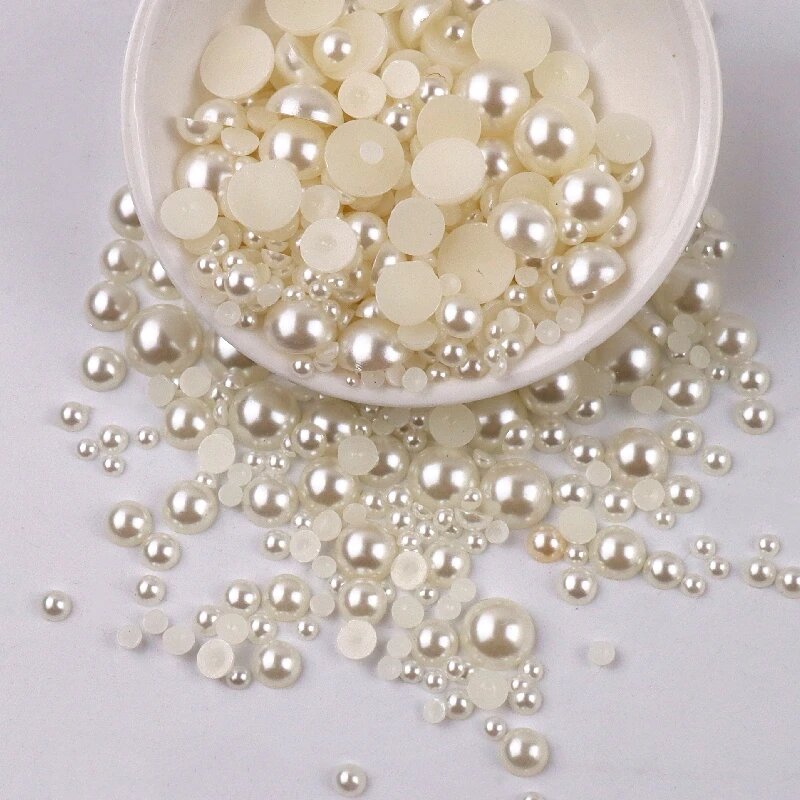 Искусственные жемчужины из АБС-пластика 2-12 мм Белый, 6mm 200pcs, 2