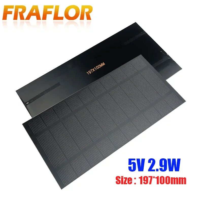 5 шт, портативная солнечная панель Fyrenna, 2.9W 5V