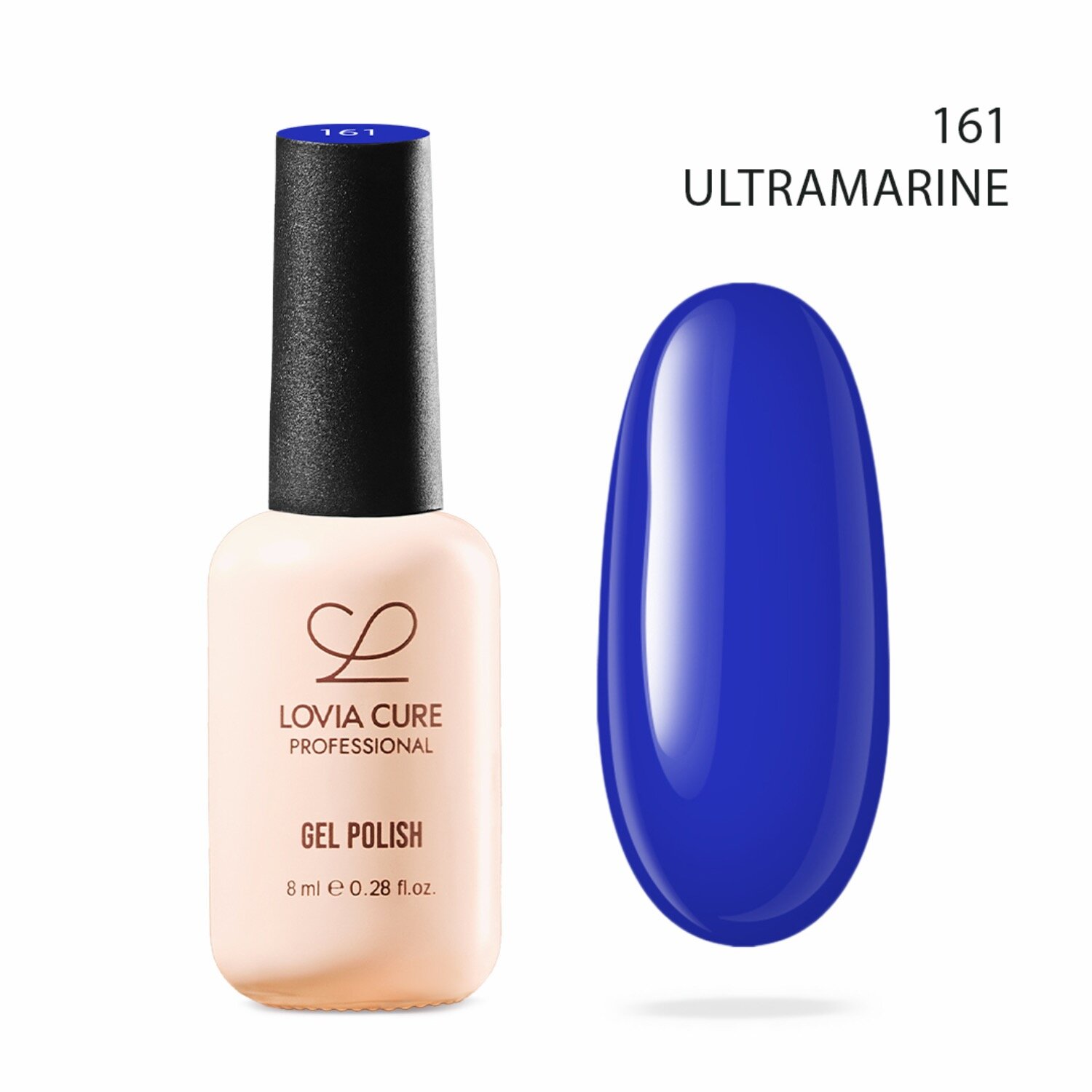 Гель-лак LOVIA CURE 161 Ultramarine 8 мл яркого цвета ультрамарин