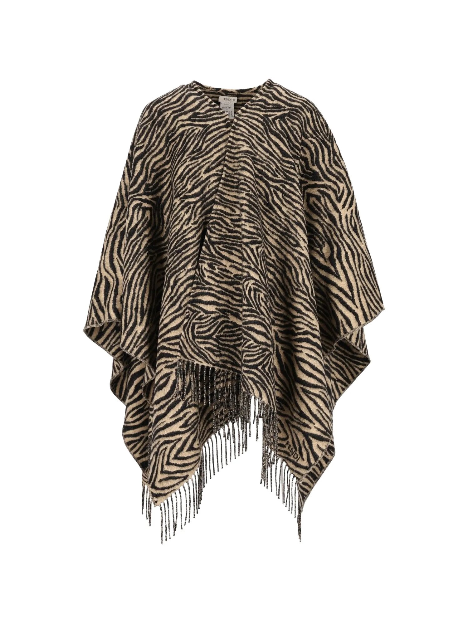 Накидка Wool poncho with tiger animalier print