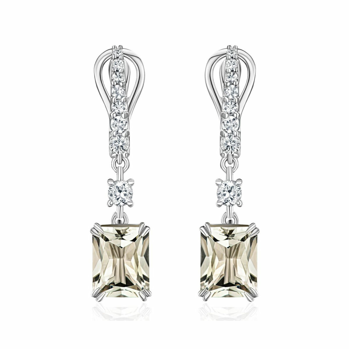 Серьги GEVORKYAN, белое золото, 585 проба