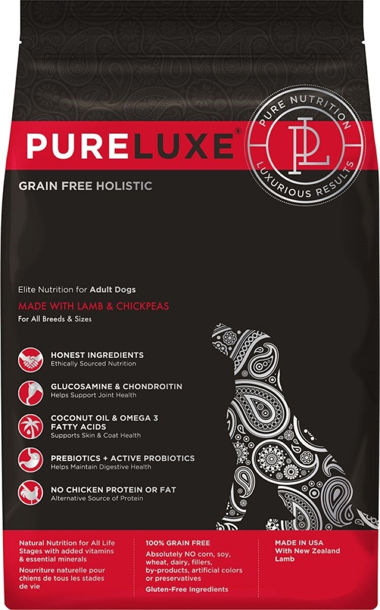 Сухой корм PureLuxe для взрослых собак всех пород со вкусом ягненка и нута, 1,81кг