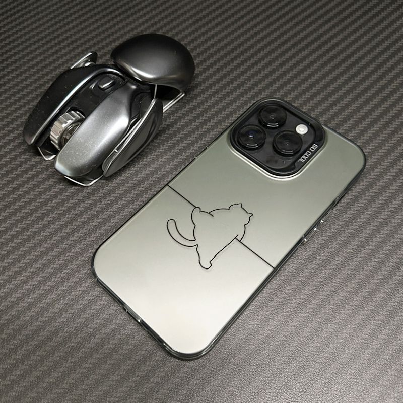 Чехол на Редми 12 / Redmi 12 чёрный с принтом Линийный Толстый Кот силиконовый ударопрочный
