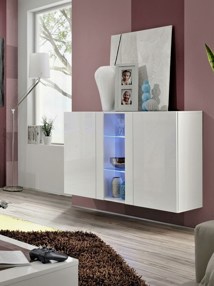 Подвесной комод Лана МДФ (белый) FM 120x40x70 см, Дом мебели для вас