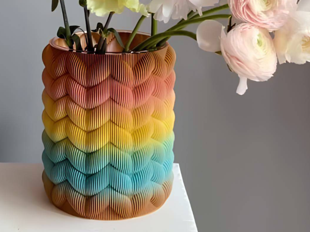Ваза декоративная дизайнерская, 3D-печать, 3DOPRU арт. VASE-MW-1053972
