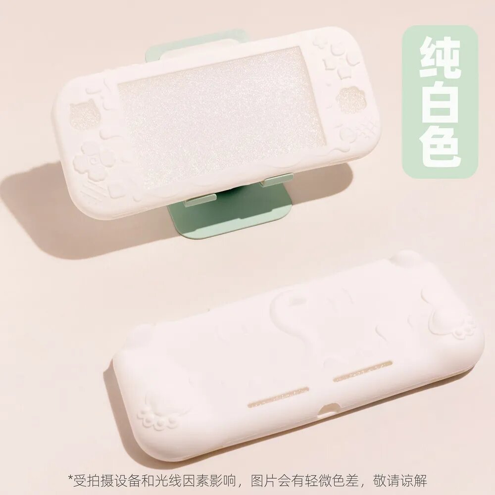 Защитный чехол полнообъемный для Nintendo Switch Lite: тематический дизайн с милой кошкой