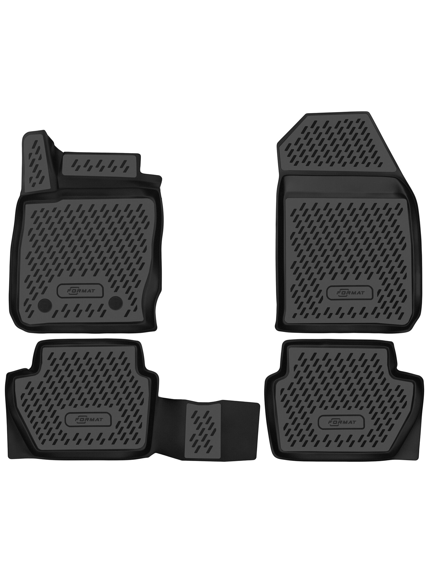 Коврики 3D в салон FORD Ecosport, 2014 - 2018, 2018 -, 4 шт. (ПУ, повышенная износостойкость) / Форд Экоспорт