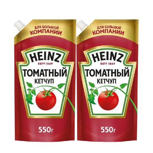 Heinz кетчуп томатный , 550г, 2 упаковки