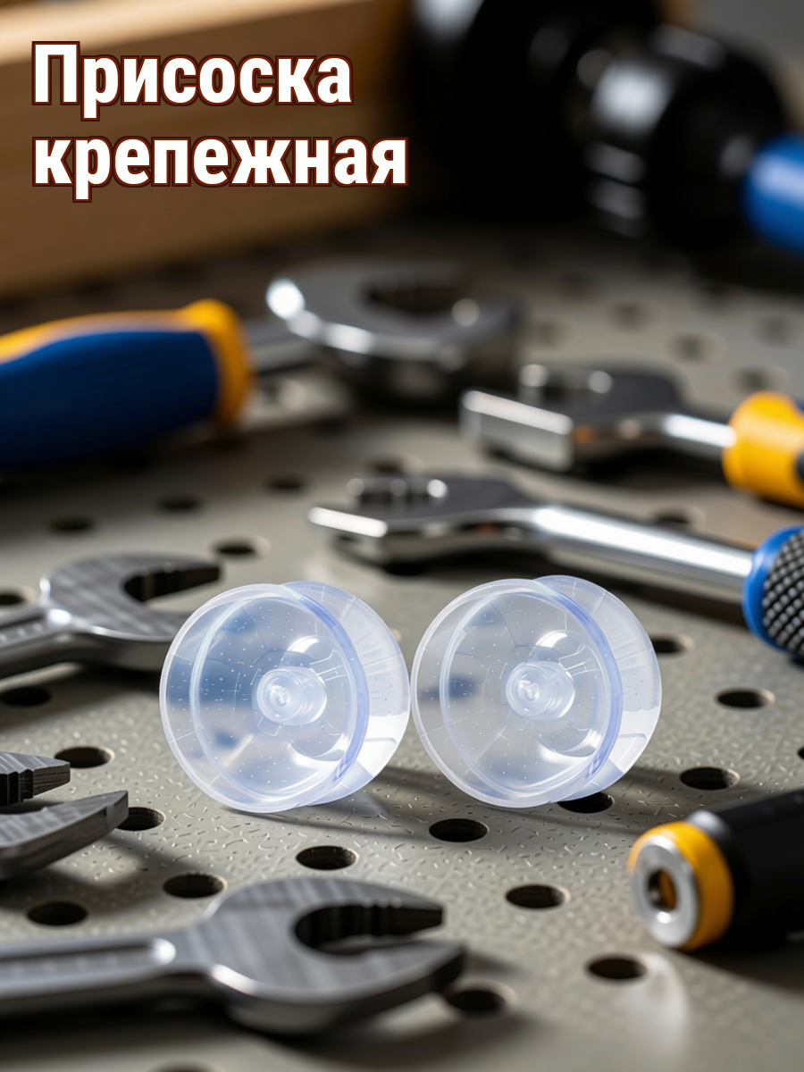 Прозрачные Присоски Из PVC С Двусторонним Вакуумным Эффектом 20 Штук Размер 3.00X3.00X0.40CM