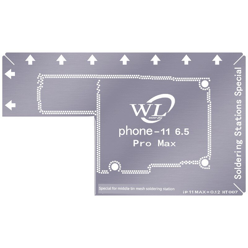 Vanlong 0.12 мм средний слой паяльной шаблон для iPhone 11 Pro/11 Pro Max, точный термостойкий нержавеющий стальной