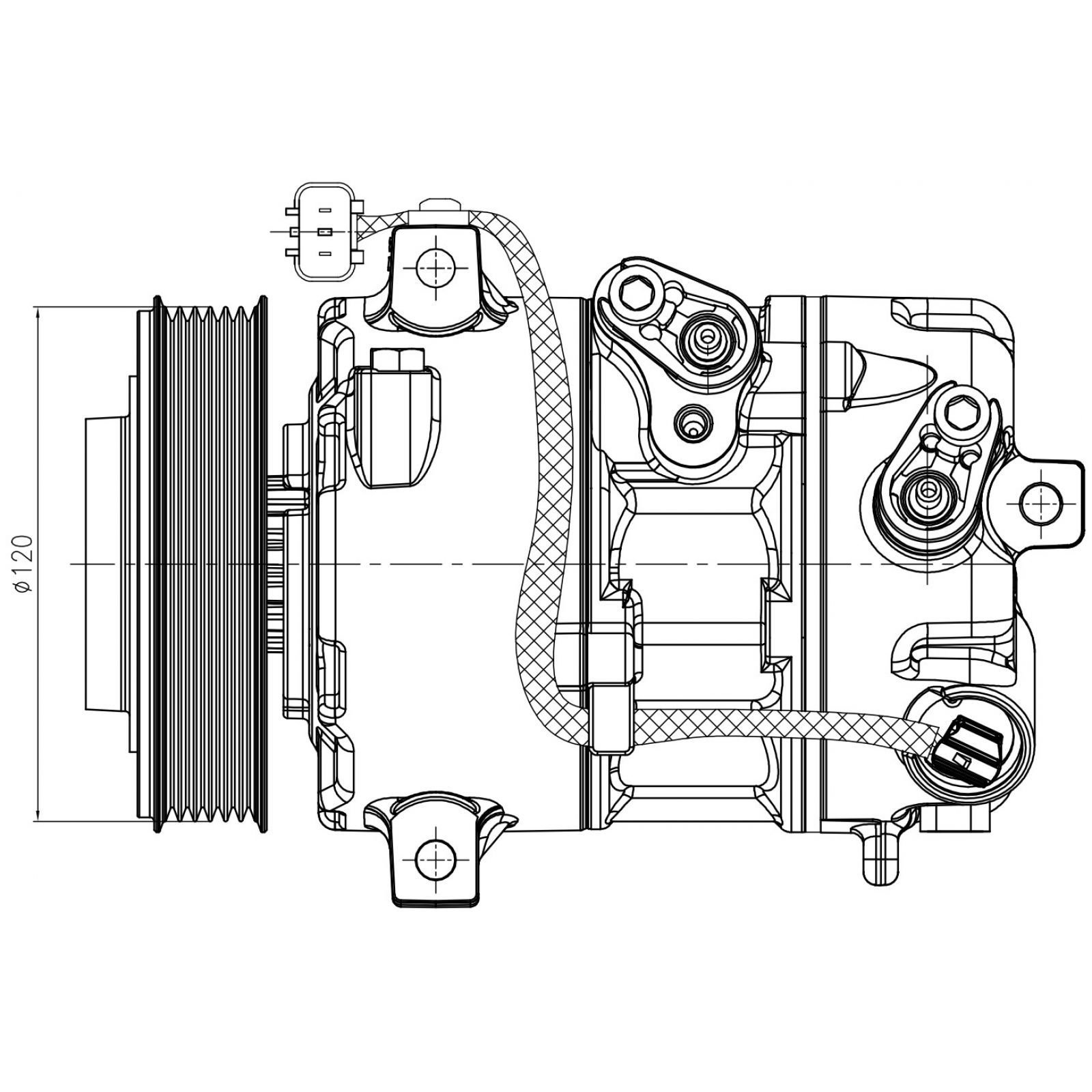 Компрессор кондиционера, для Киа Соренто II 2009- 2.2D oem 977012P200, 977012P250 арт LCAC0826