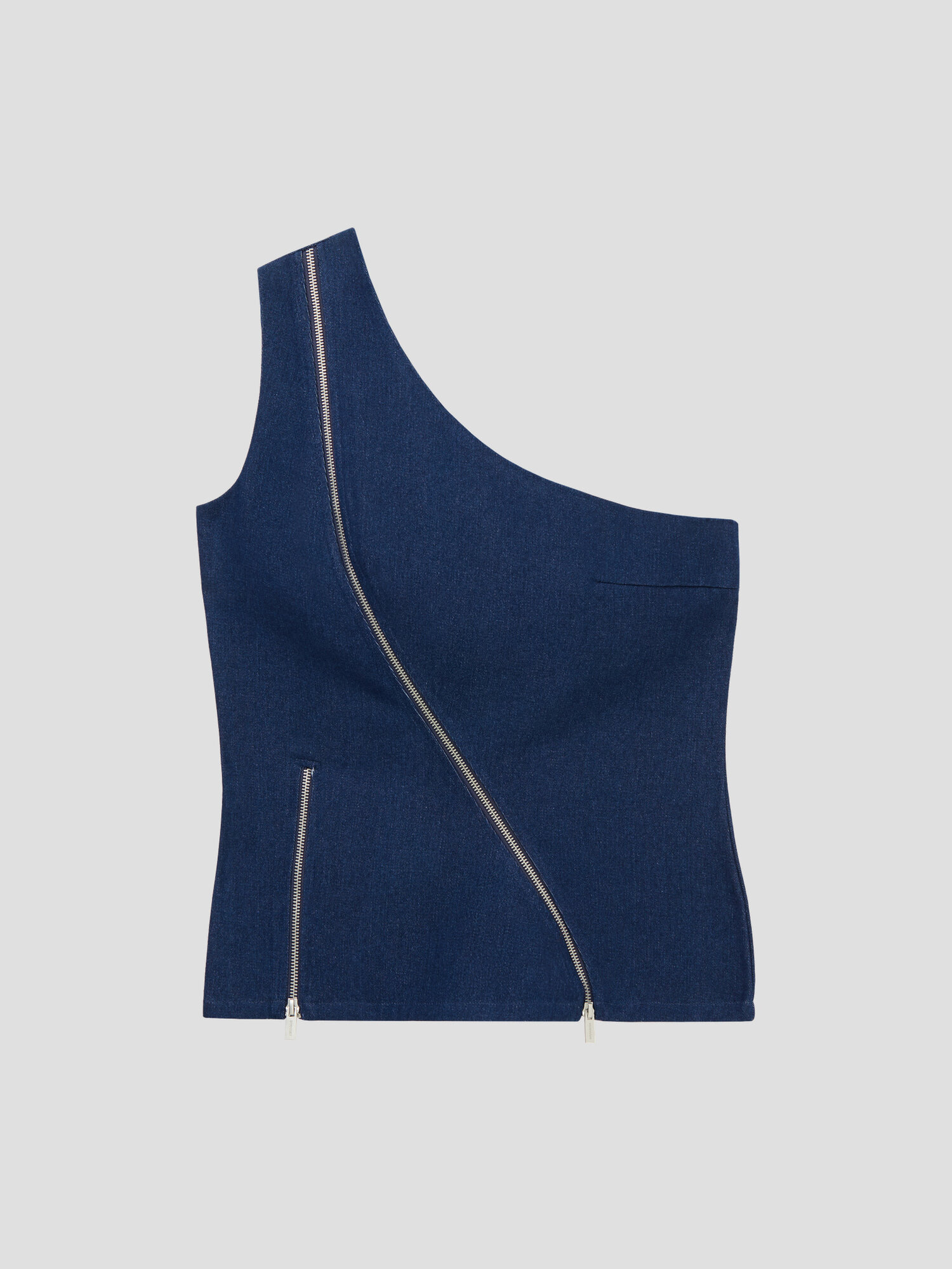 Топ One shoulder zipper top