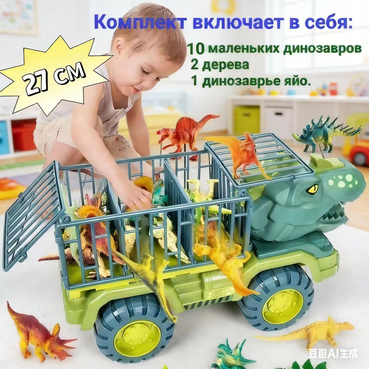 Игрушечный грузовик динозавров
