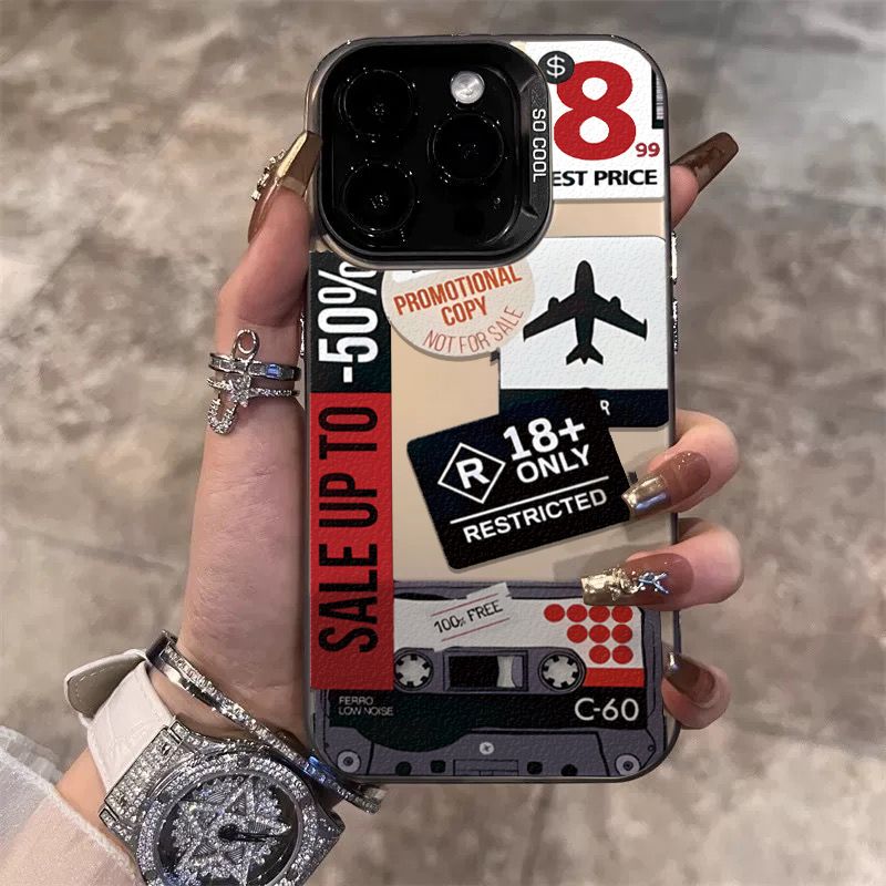Чехол на Айфон 17 / iPhone 17 черный с принтом Коллаж силиконовый ударопрочный