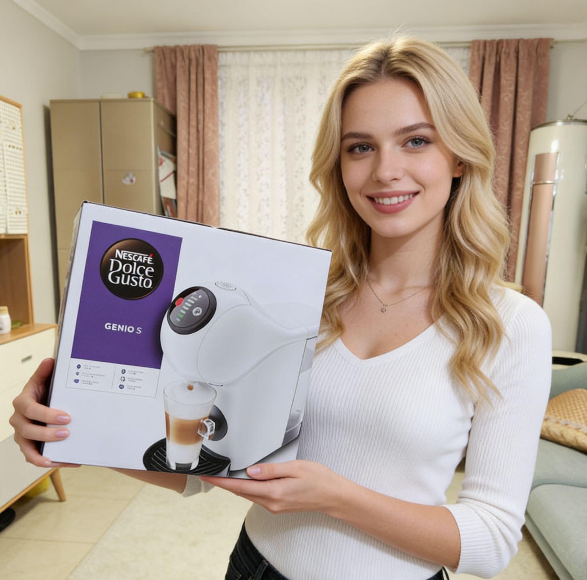 Nescafe Dolce Gusto Капсульная кофемашина MIMI/155, белый, зеркальный