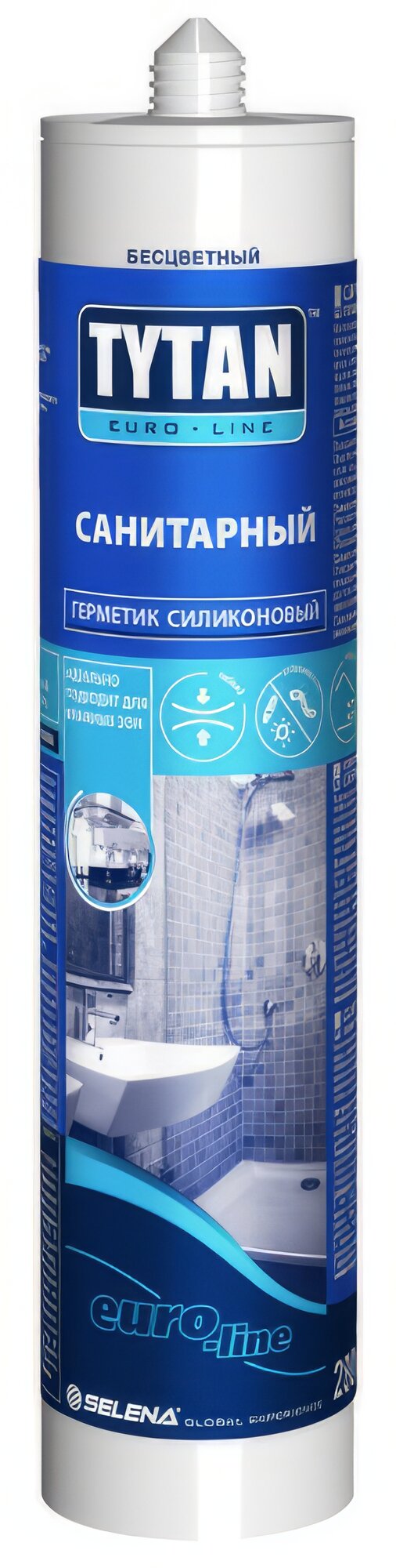 Герметик силиконовый TYTAN Euro-Line санитарный 280мл бесцветный арт.95602