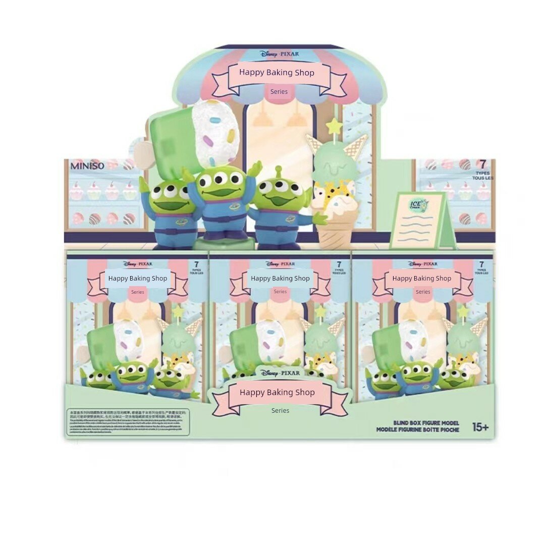 Оригинальная коллекционная фигурка MINISO Pixar Happy Dessert Street Series: Медведь-клубника (слепая коробка),