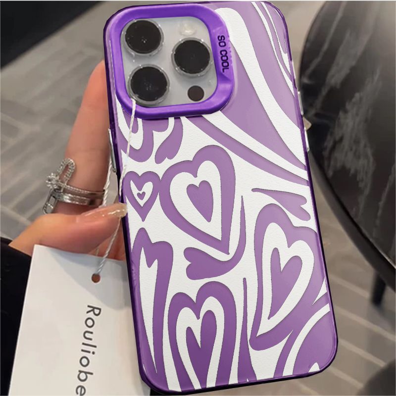 Чехол на Айфон 17 / iPhone 17 любовь фиолетовый С принтом Антиударный
