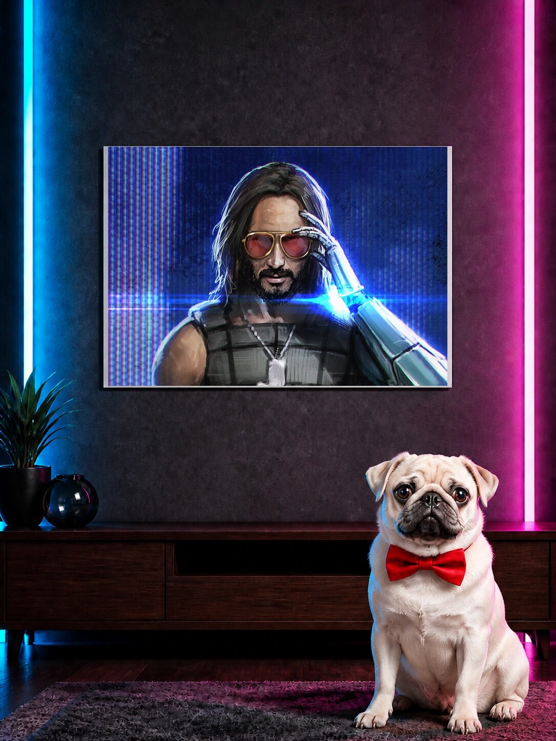 Постер Cyberpunk 2077 Киану Ривз киберпанк 2077 A3