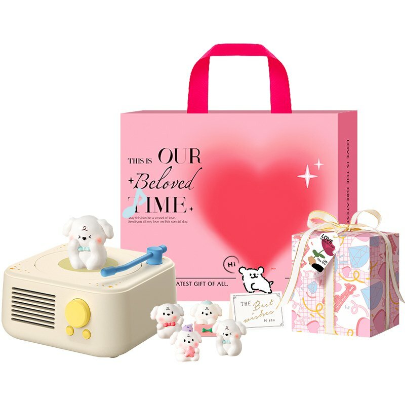 Акустическая система CHIELYUAL Speakers X17 Винтажный дизайн, moon white, pink bubble theme, с декор