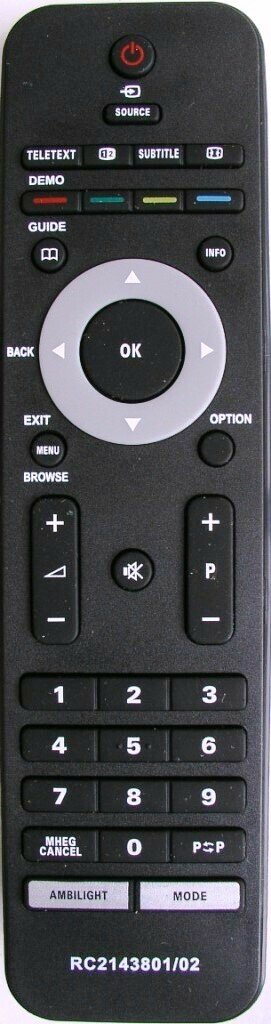 Пульт для телевизоров PHILIPS RC2143801/01 / 3139 228 52872LF (RC2143801/02, RC2143801/01, 3139 228 52871) Ambilight