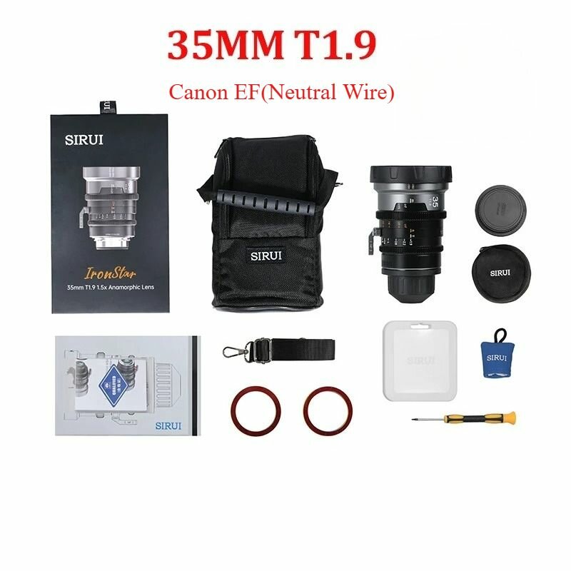 Объектив камеры SIRUI IRONSTAR lens 35mm T1.9 1.5X for Canon EF(Neutral Wire/Естественный свет), Анаморфотный полнокадровый широкоугольный кинообъектив , Кинематографическая атмосфера