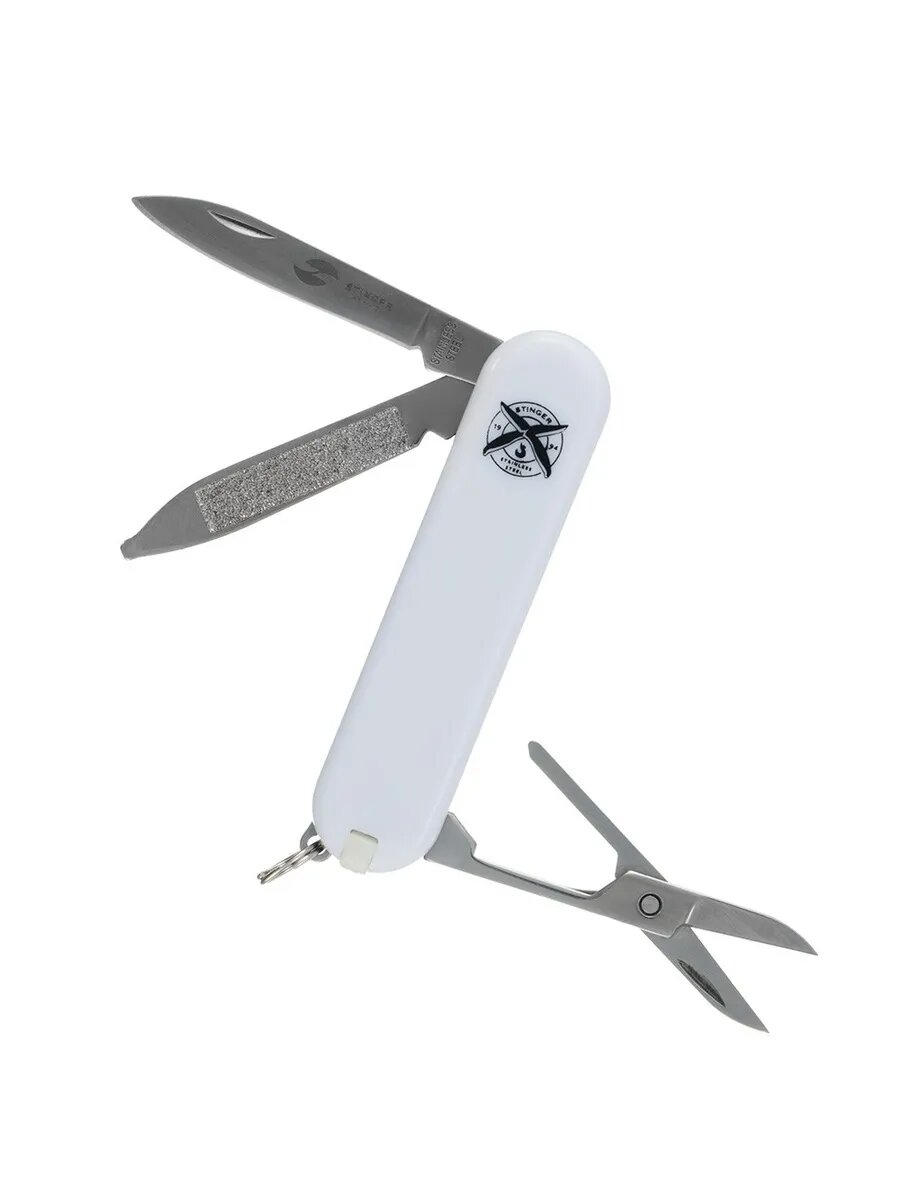 Нож перочинный Stinger 7 функций белый ABS-пластик