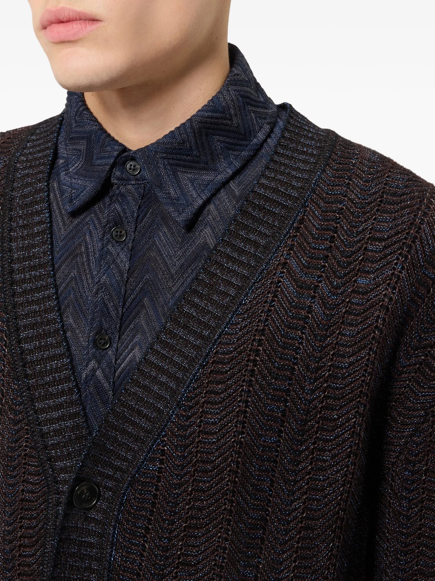 Кардиган Missoni V-neck cardigan, размер 48, brown — фото 1