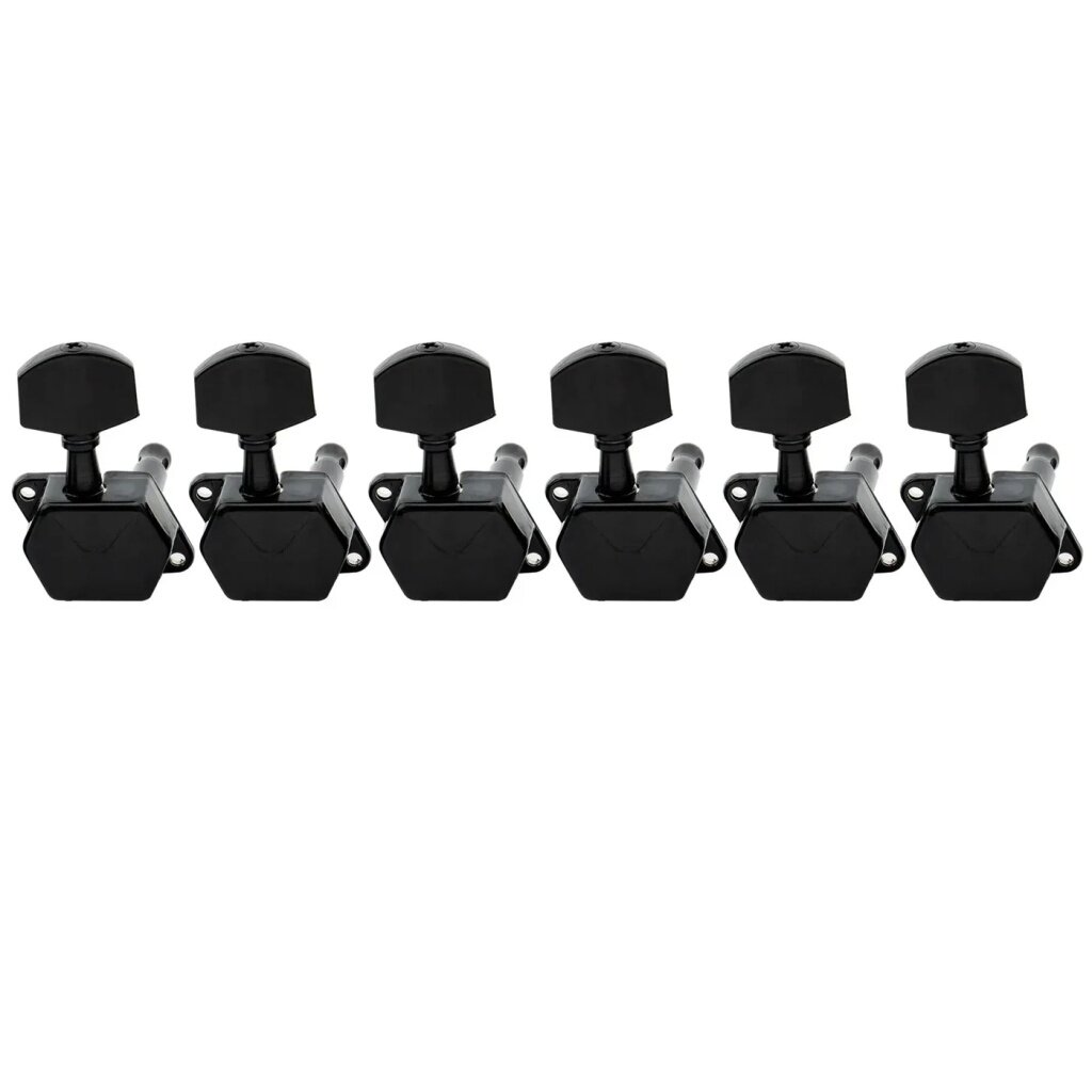 Колки для гитары 6 в линию, черные, Musiclily MX1353BK-6