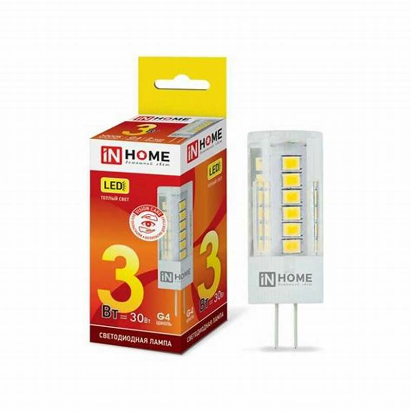 Лампа светодиодная LED-JC-VC, 3 Вт, 12 В, G4, 3000 К, 260 лм, IN HOME