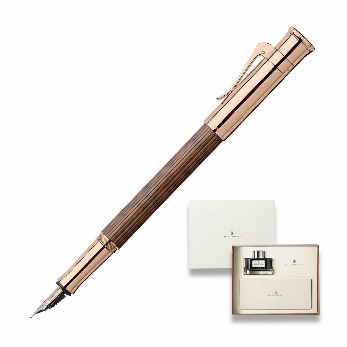 Ручка Graf von Faber-Castell, классическая серия "Змеиный узор", лимитированная коллекция года Змеи, 18K золотая наконечник, подарочная коробка