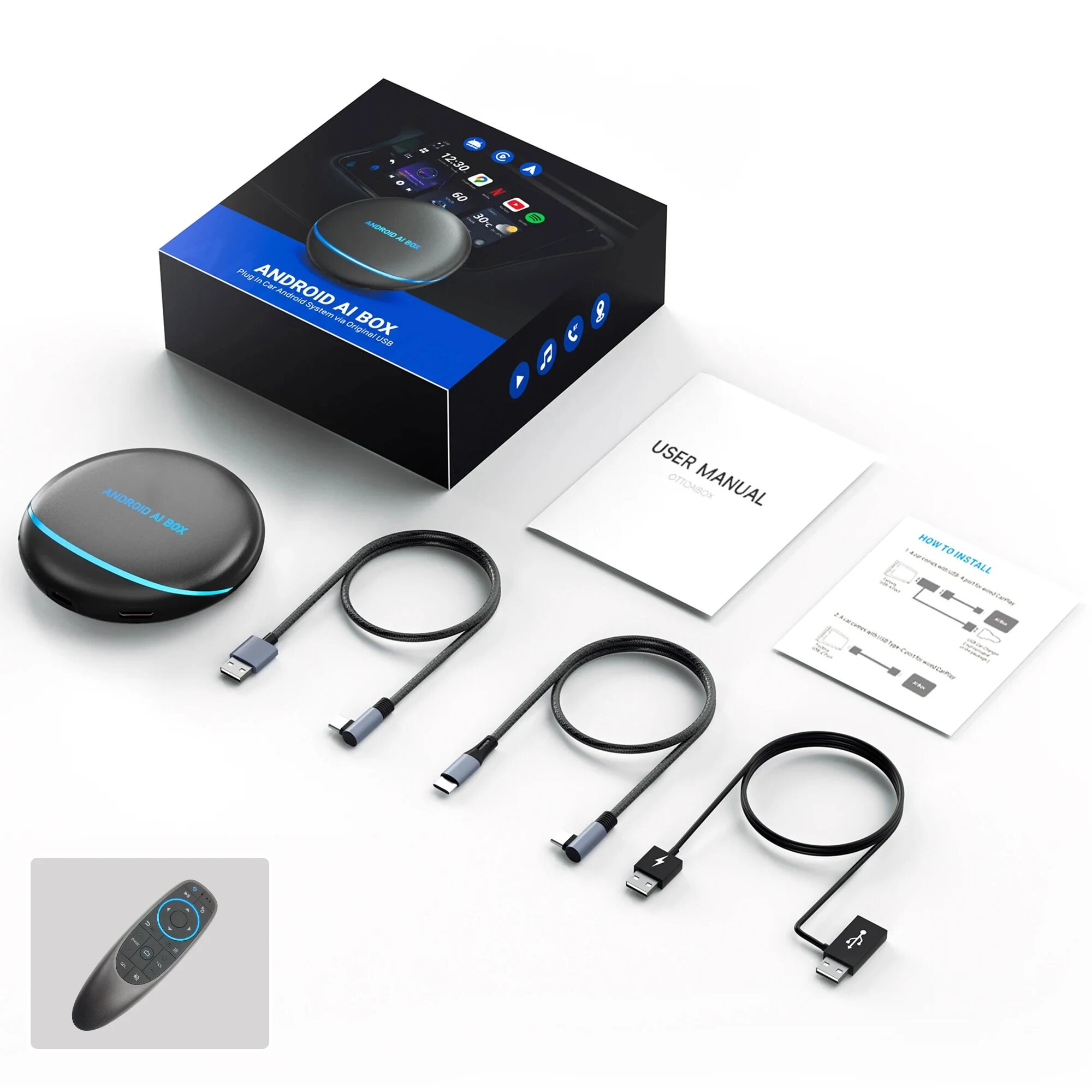 ТВ-приставка CarPlay с ии, Android, HDMI, беспроводная, CarPlay, для Japanese version, Air mouse