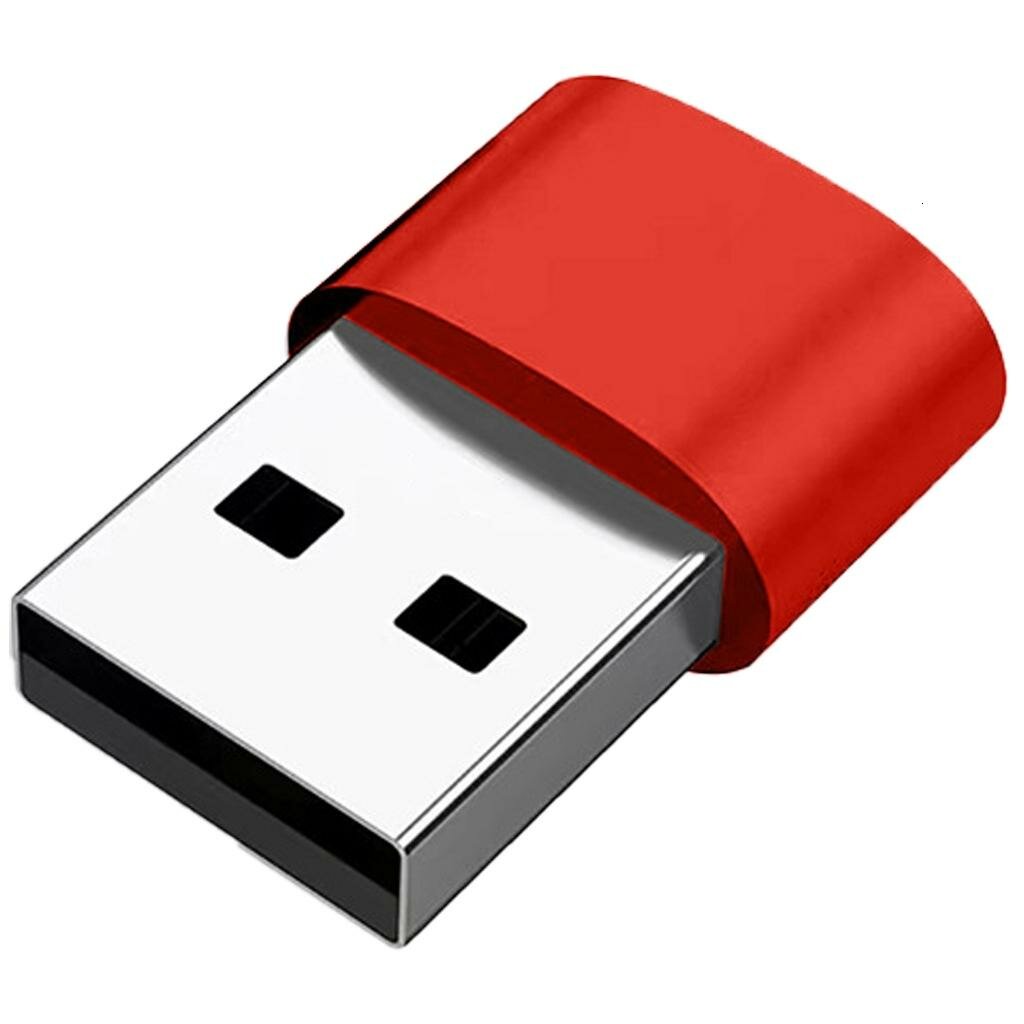 Переходник USB 2.0 (M) — Type C (F), красный