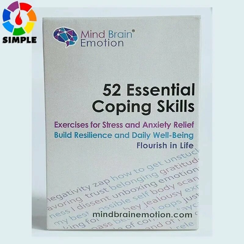 Mind Brain Emotion 52 Essential Coping Skills Cards - Self Care Exercises Карточная игра Настольная игра