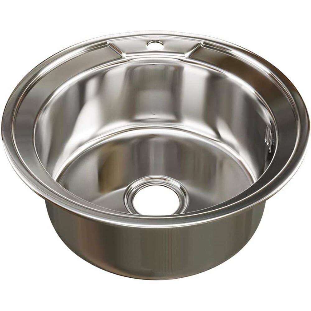 Мойка mixline круглая, 51х51х17 см, 0.6, выпуск 3 1/2, с сифоном 528184