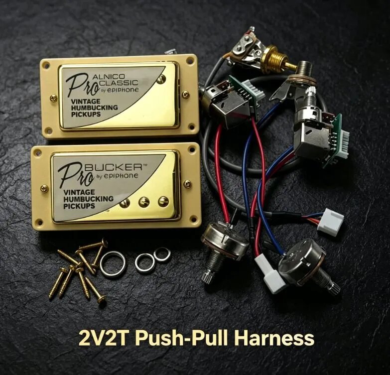 Звукосниматели Epiphone Alnico Humbucker Classic57 для гитары с двухпроводной системой подключения 2V2T Push-Pull.