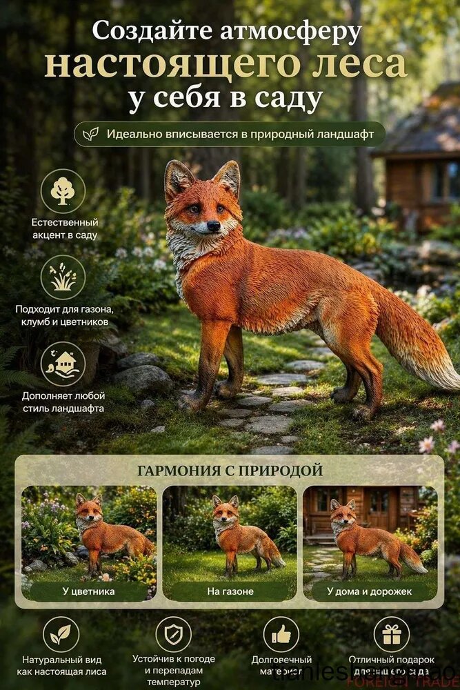 Фигурка садовая декоративная, уличный декор для дачи, двора и цветочных клумб — фото 1