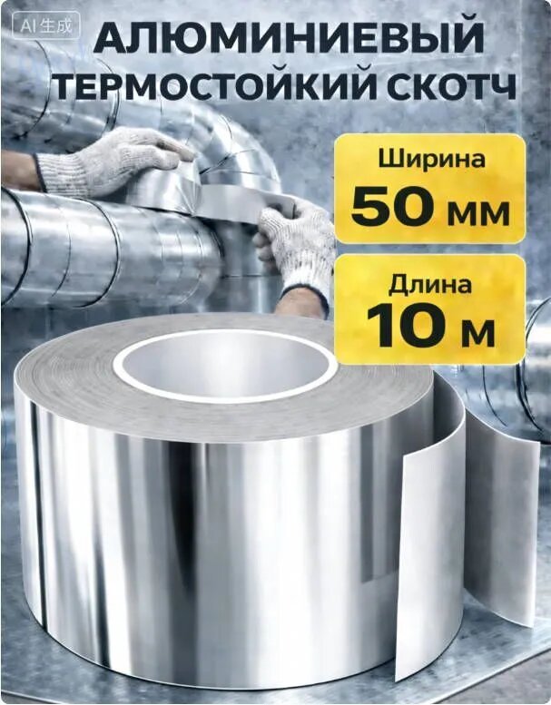 Лента из алюминиевой фольги 50мм х 10м, 1шт1