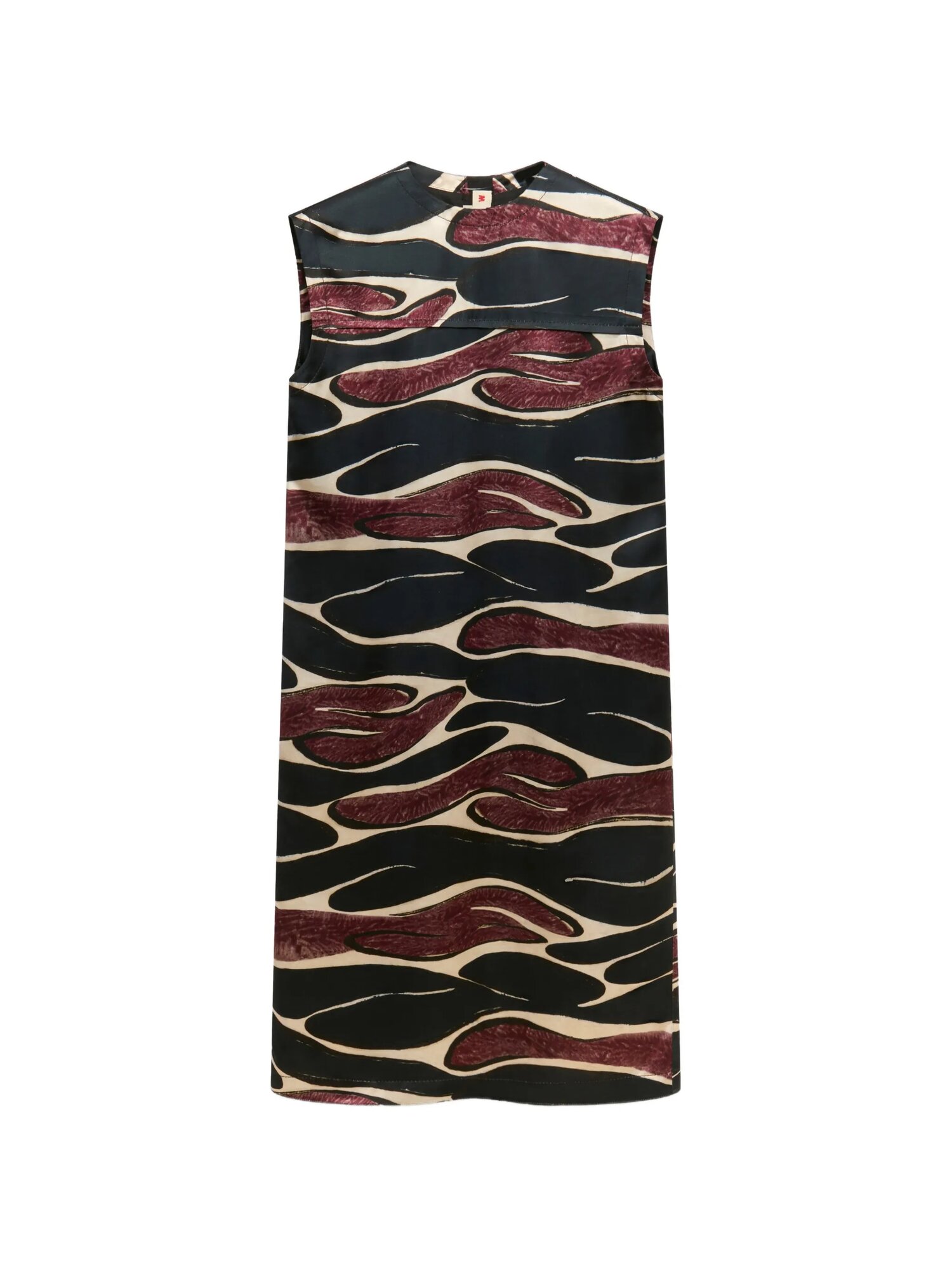 Платье Black viscose dress with crimson flow print